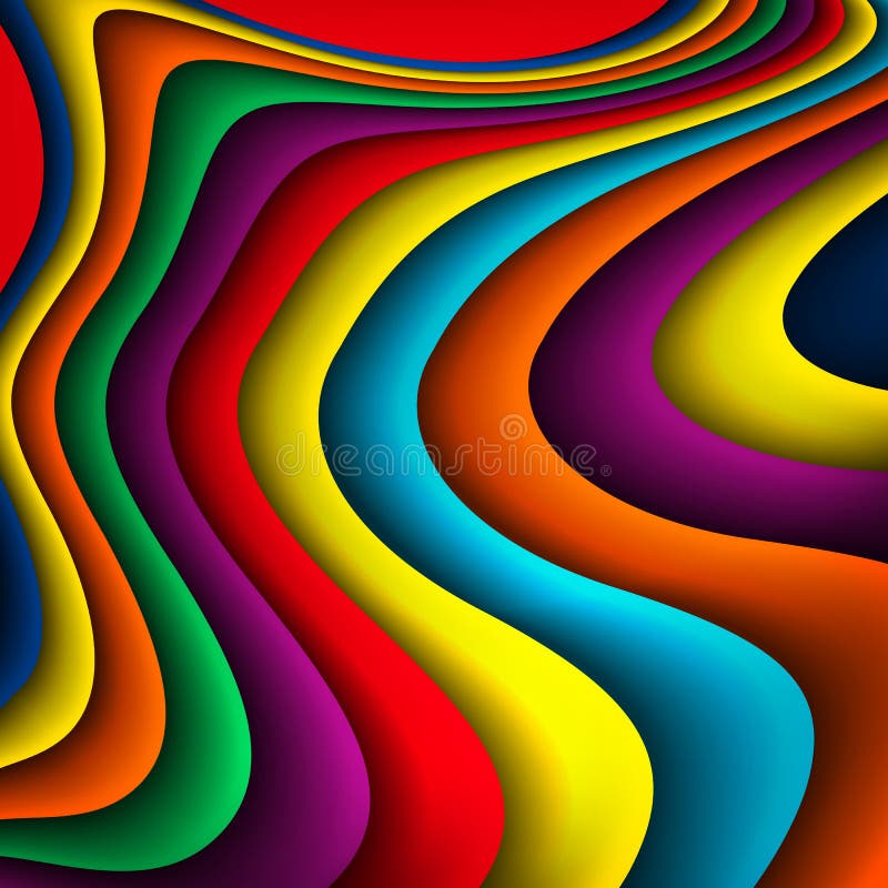 Vector Colorful Rainbow Wavy Background Stock Vector - Illustration of ...