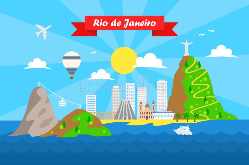 Rio De Janeiro Fondo Colorido Vector Ilustración del Vector ...