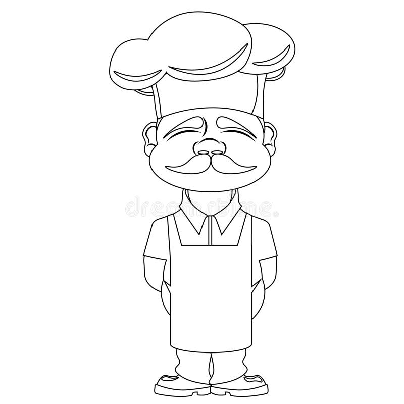 Vector Coloring of the Chef. Stock Vector - Illustration of chef ...