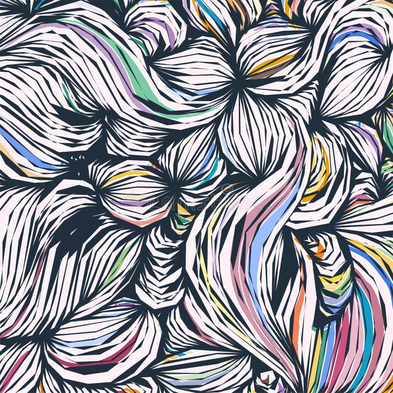 Vector Coloring Pattern, Curved Lines, Black and White Grunge ...