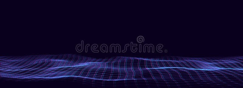 Glitch Wave Function Visualization 3D Render Illustration Stock ...