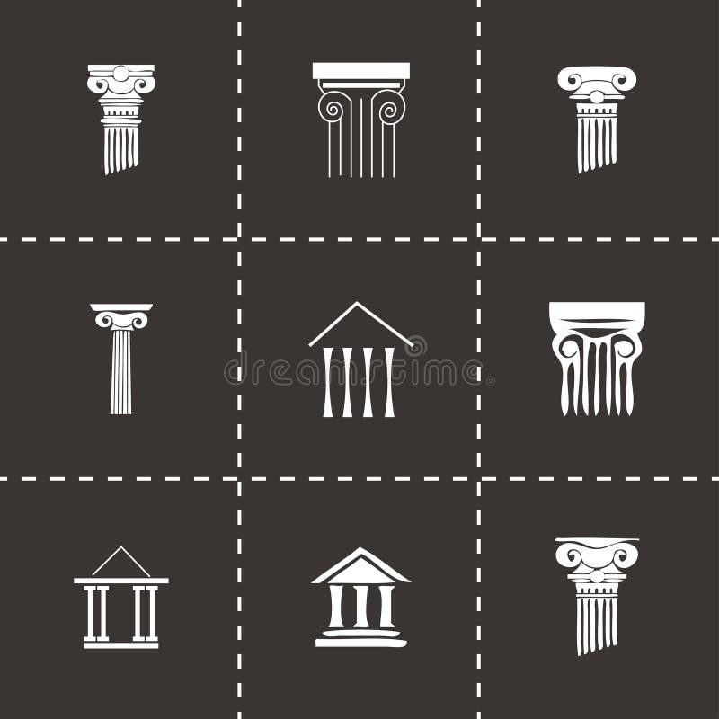 Vector Black Column Icons Set Stock Vector - Illustration of graphic ...