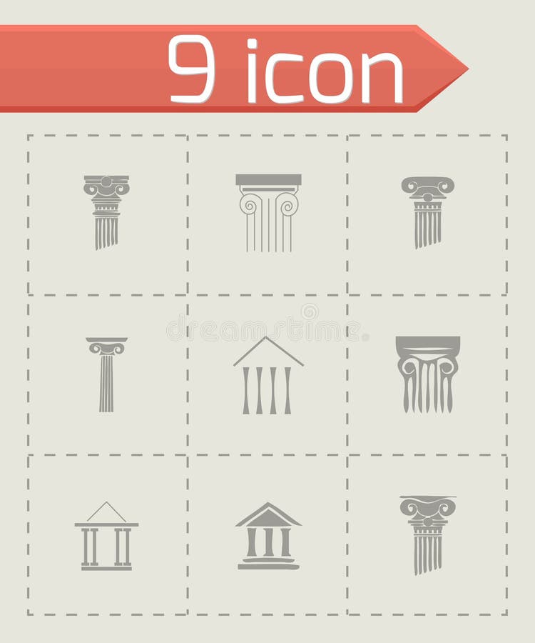 Vector coloumn icons set stock vector. Illustration of column - 53016939