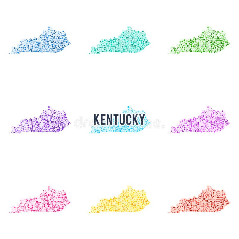 Vector Colourful Dotted Map of the State of Kentucky. Stock ...