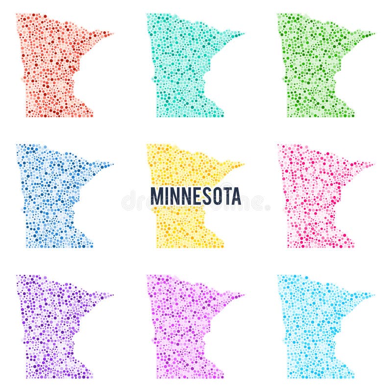 Vector Colourful Dotted Map of the State of Minnesota. Stock ...