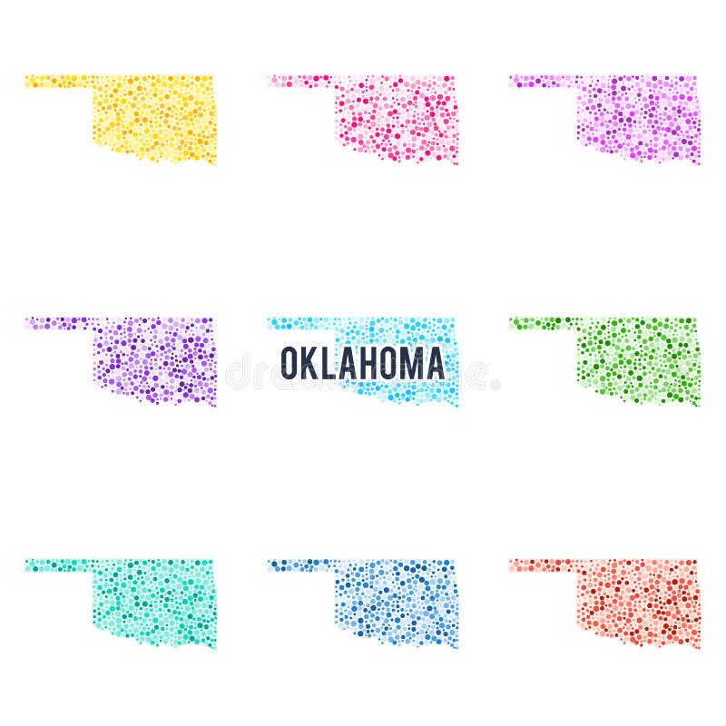 Vector Colourful Dotted Map of the State of Oklahoma. Stock ...