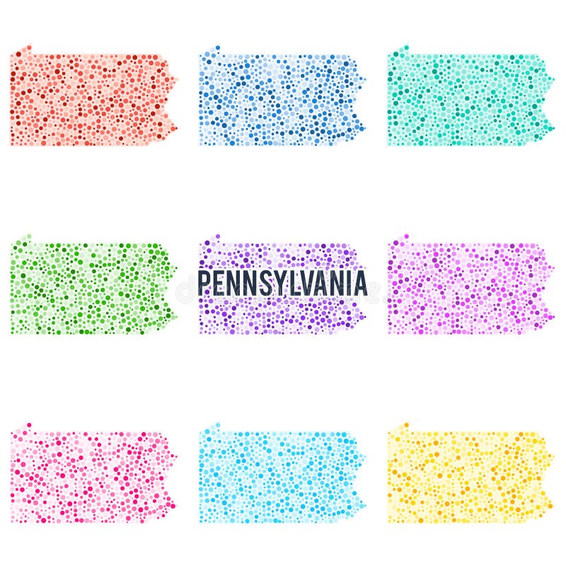 Vector Colourful Dotted Map of the State of Pennsylvania. Stock ...