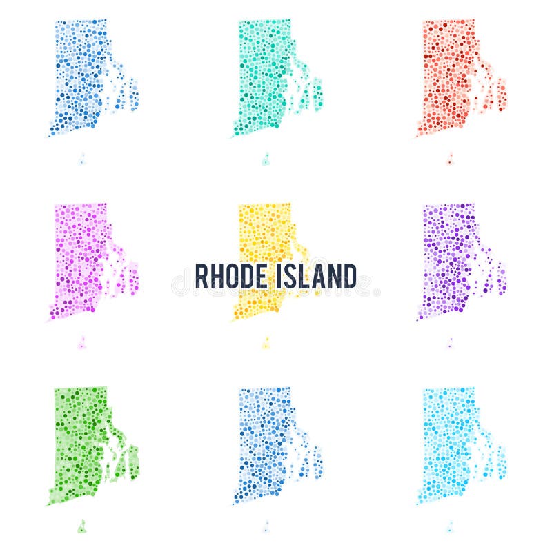 Vector Colourful Dotted Map of the State of Rhode Island. Stock ...