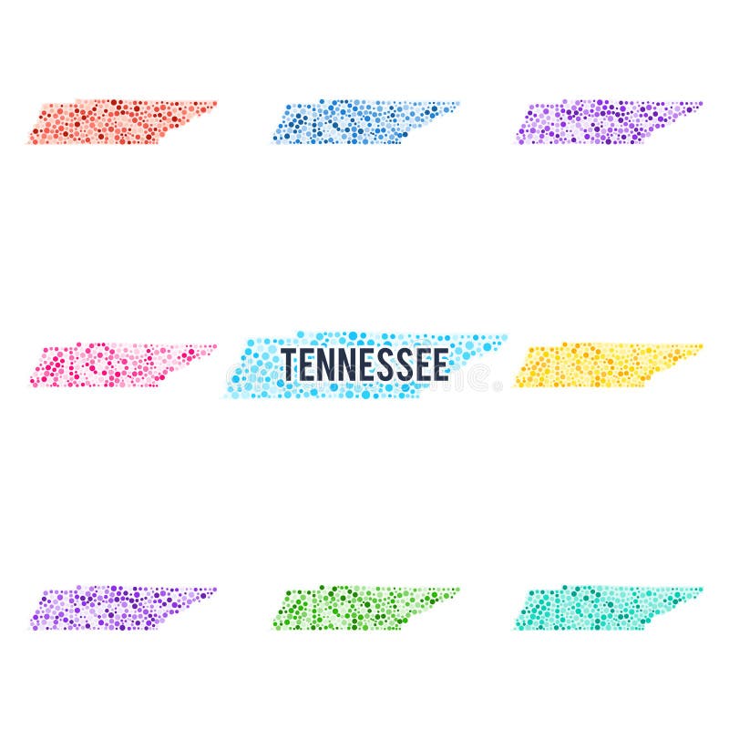 Vector Colourful Dotted Map of the State of Tennessee. Stock ...