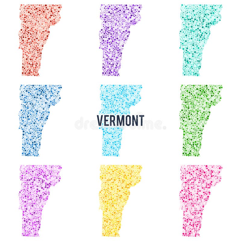 Vector Colourful Dotted Map of the State of Vermont. Stock Illustration ...