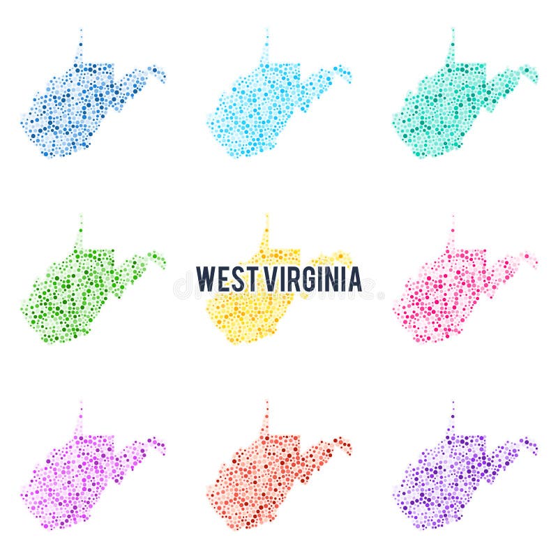 Vector Colourful Dotted Map of the State of West Virginia. Stock ...