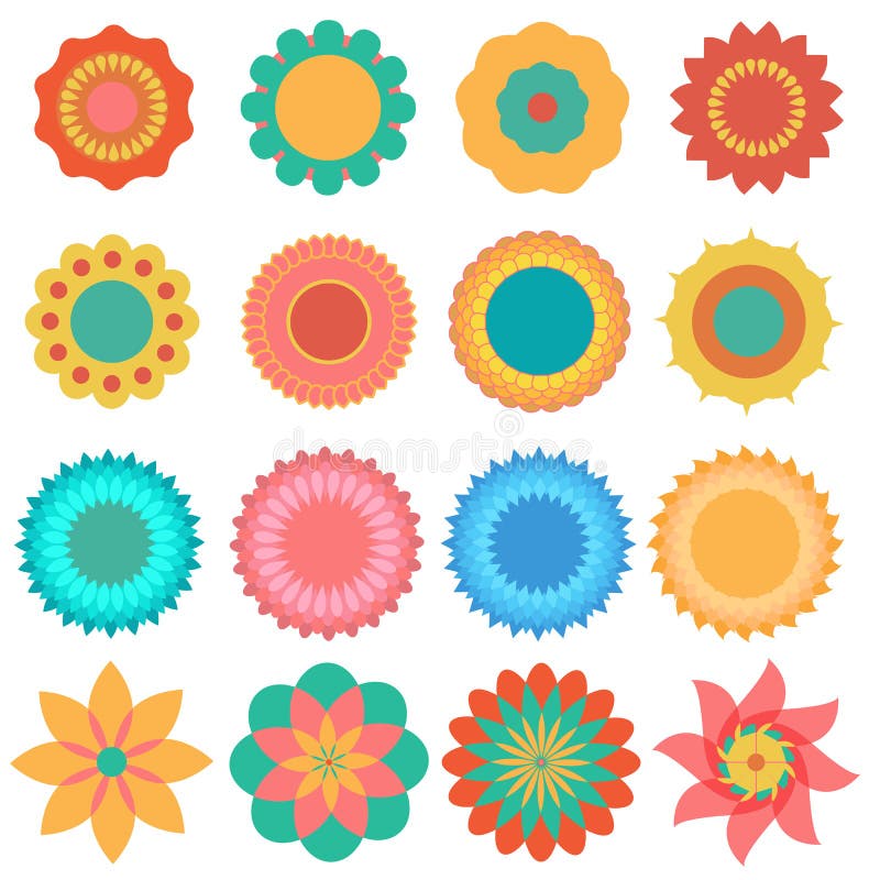 Vector of Colourful Flower Set Stock Illustration - Illustration of ...