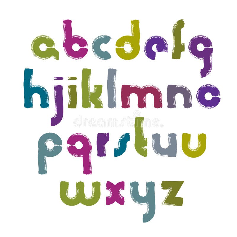 Vector Colourful Hand-painted Letters Isolated Stock Vector ...