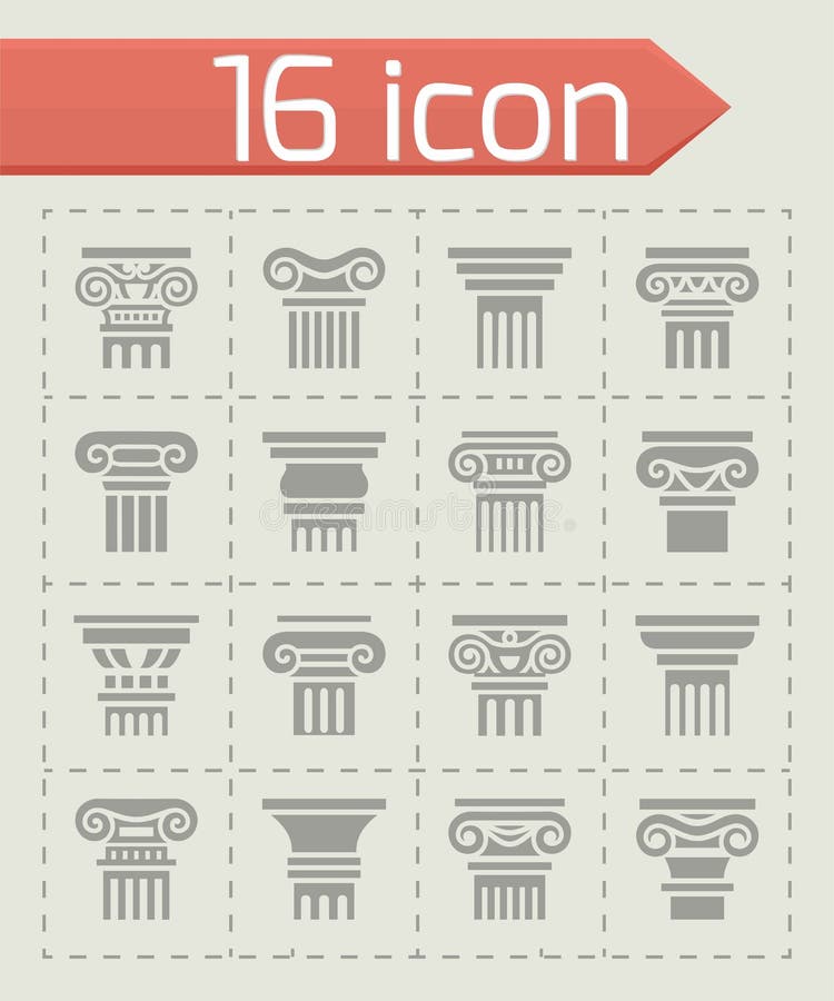 Vector Column icon set stock vector. Illustration of museum - 137053011