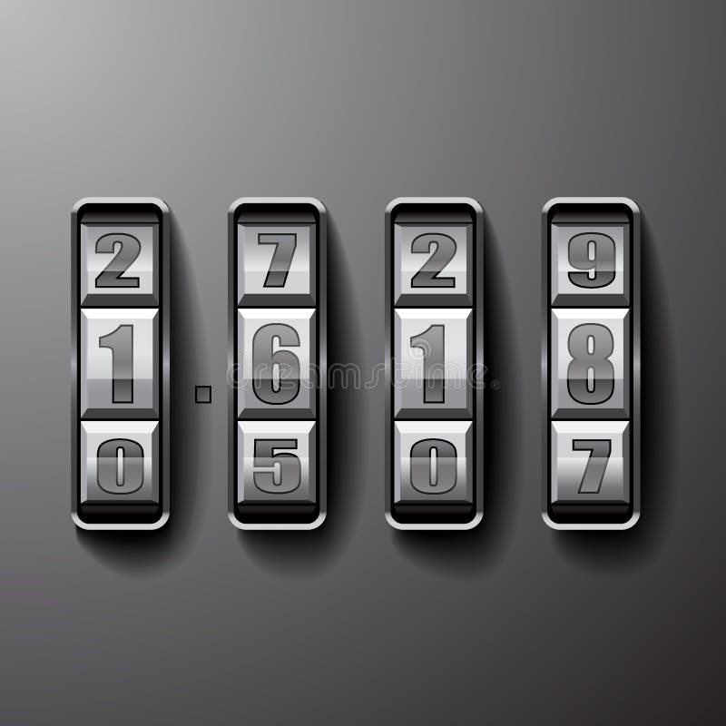 Vector Combination Lock on Dark Background Stock Vector - Illustration of figure, dial: 212342221