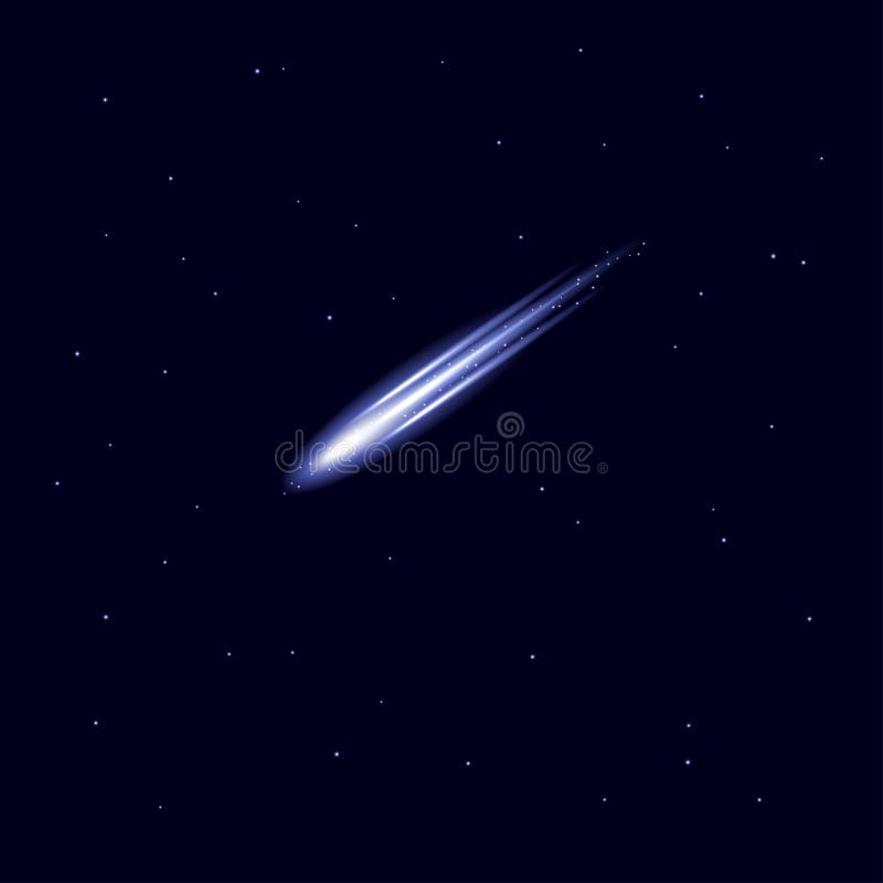 Vector Comet Isolated on Blue Background Stock Illustration ...