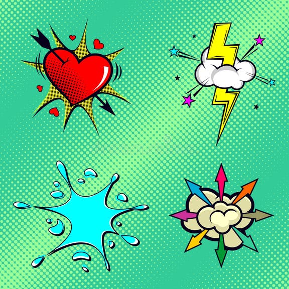 Vector Art of Comic Book Elements. Vector Illustration. Stock Vector ...