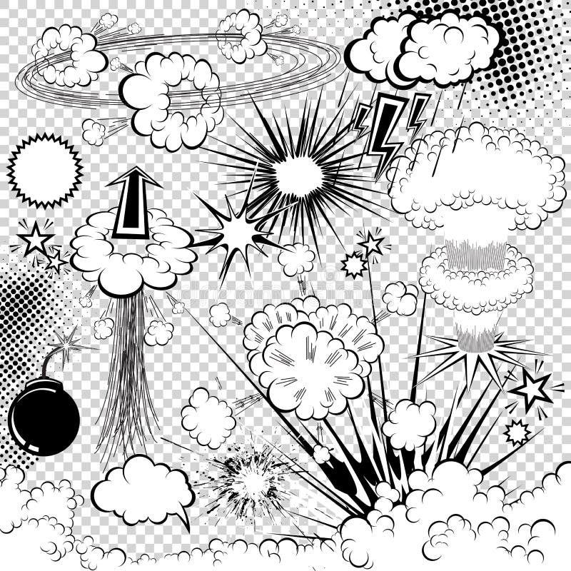 Vector Comic Book Explosion Elements Stock Vector - Illustration of ...