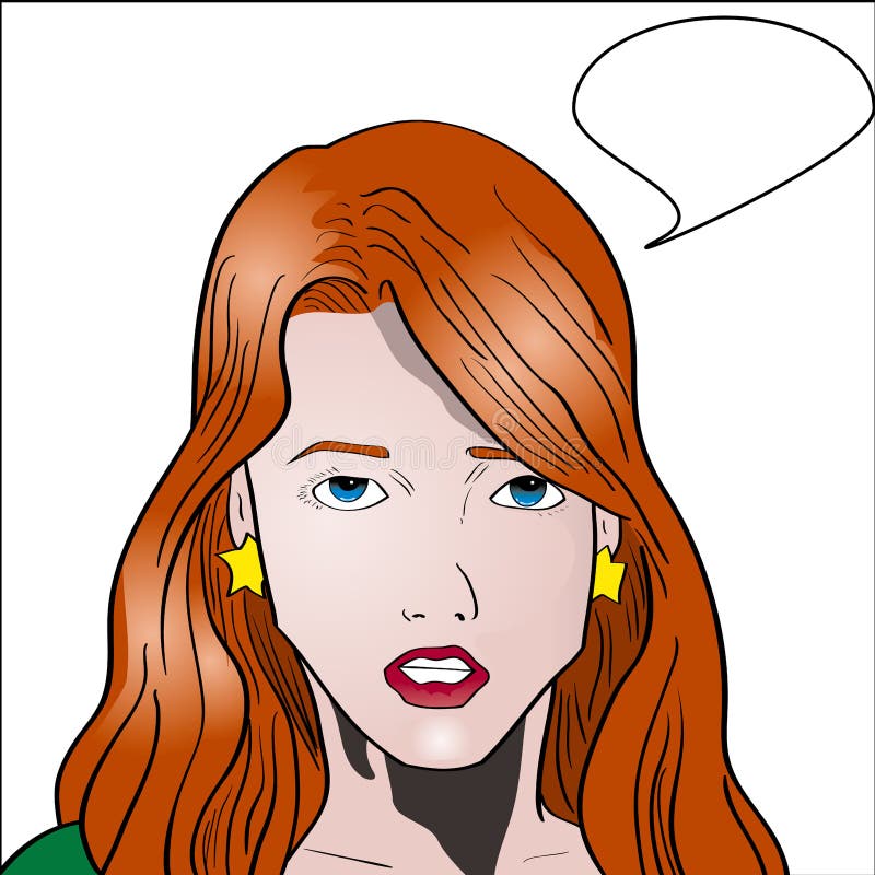 Vector Comic Book Style Woman Talking Stock Vector - Illustration of ...