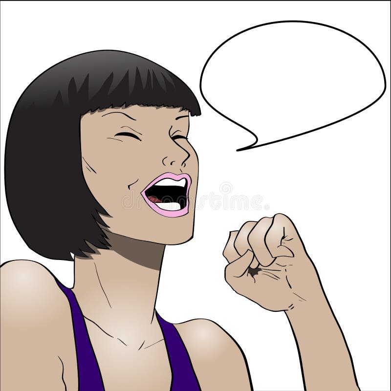 Vector Comic Book Style Woman Talking Stock Vector - Illustration of ...