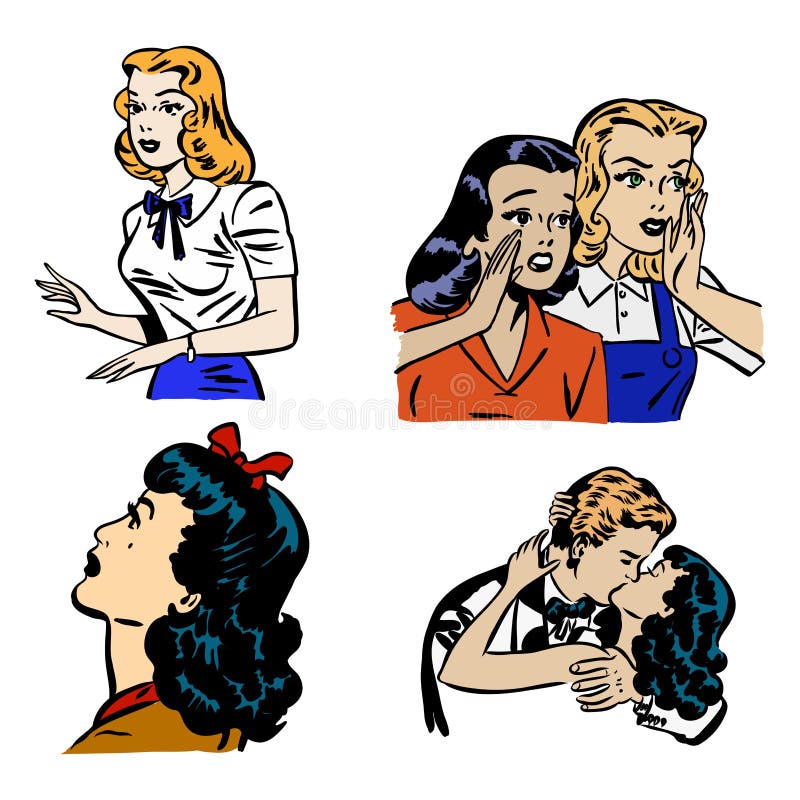 Vector Comic Book View of Characters Facial Expression Stock Vector ...