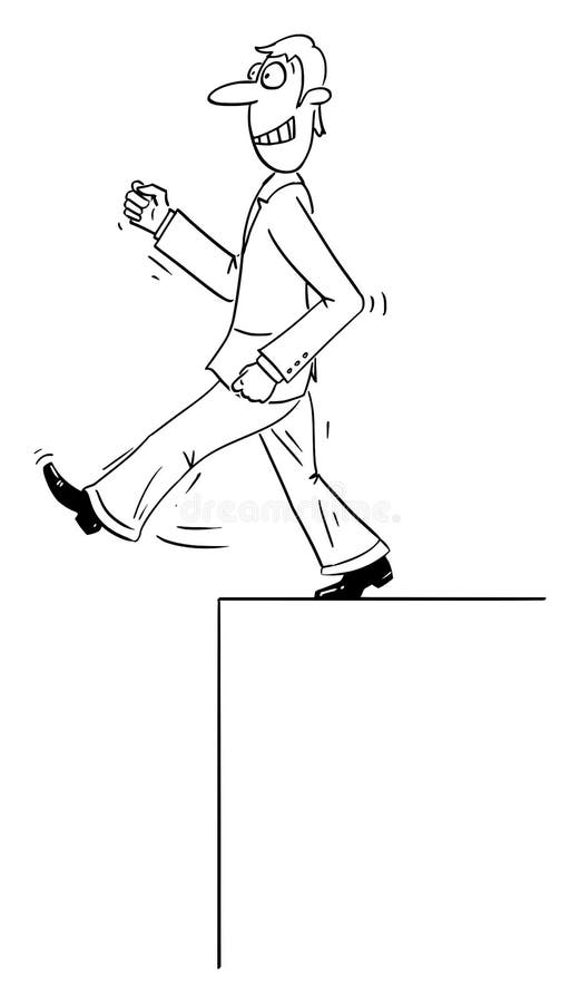 Vector Comic Cartoon of Confident Man or Businessman Walking Forward ...