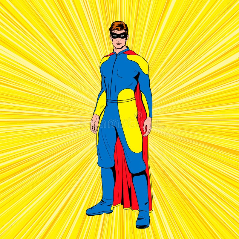 Vector comic superhero. stock vector. Illustration of heroic - 77275951