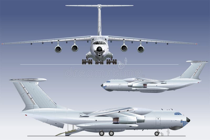 Vector Commercial Freighter IL-76 Stock Vector - Illustration of ...