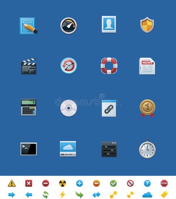 Vector Common Website Icons for Webmasters Stock Vector - Illustration ...