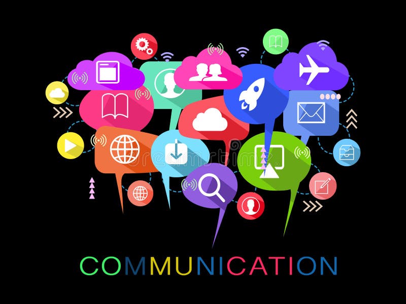 Vector of a Communication Concept.Colorful Interactive Communication ...