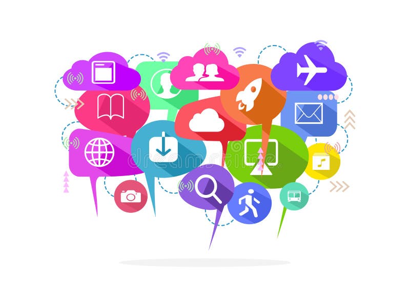 Vector Communication Concept.the Word Communication and Dialogue Speech ...