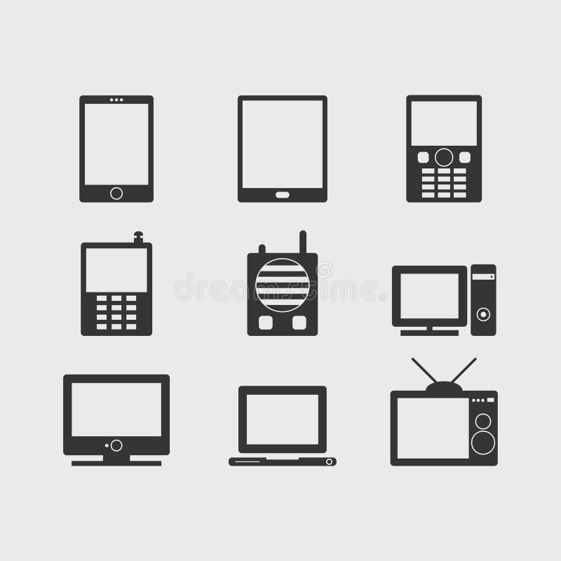 Vector Communication Device Icons Stock Vector - Illustration of ...