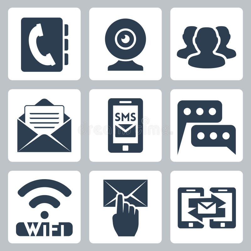 Communication icons stock vector. Illustration of data - 12000025