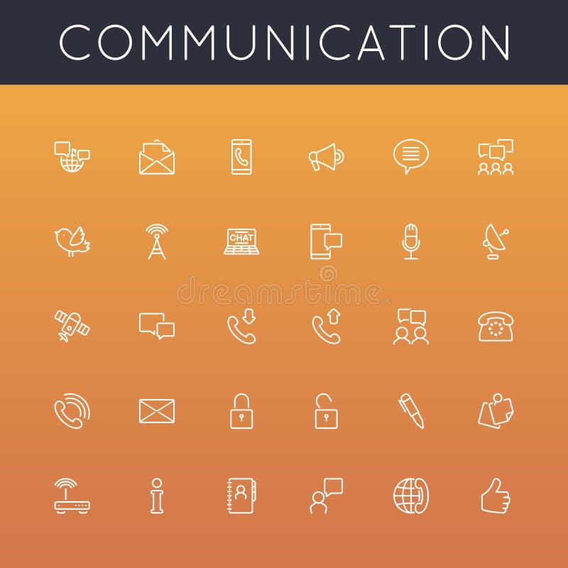 Communication Line Icon Set, Conversation Symbols Collection, Vector ...