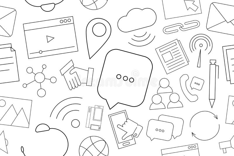 Vector Communication Pattern with Word. Communication Background Stock ...