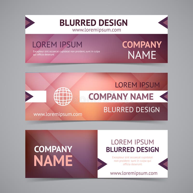 Vector Company Banners with Blurred Backgrounds Stock Vector ...