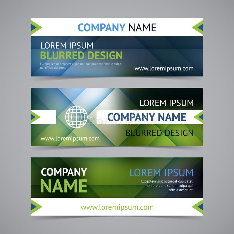 Vector Company Banners with Blurred Backgrounds Stock Vector ...