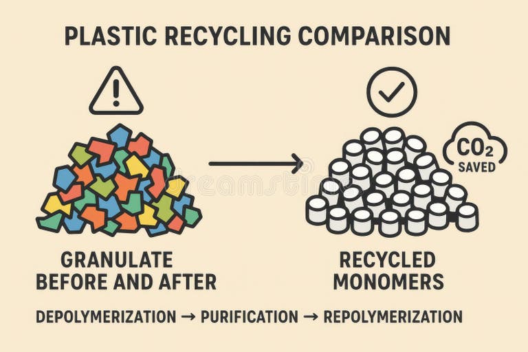 Vector Comparison of Plastic Granulate before and after Recycling Via ...