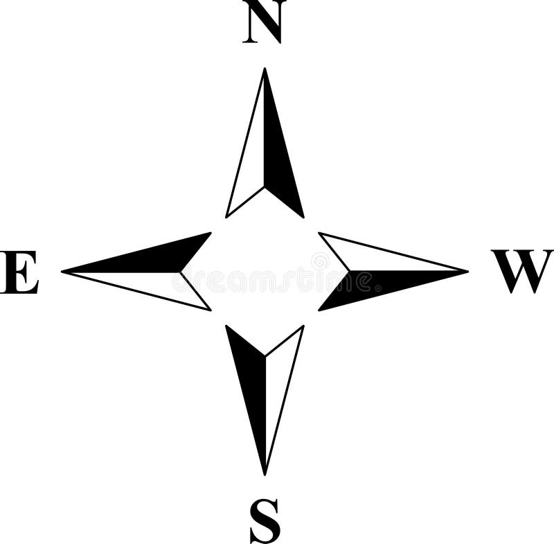 Vector Compass Icon of North, South, East and West Direction. Compass ...