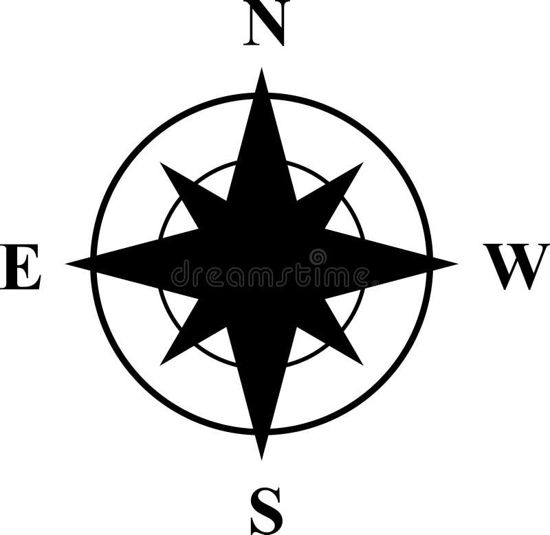 Vector Compass Icon of North, South, East and West Direction. Compass ...