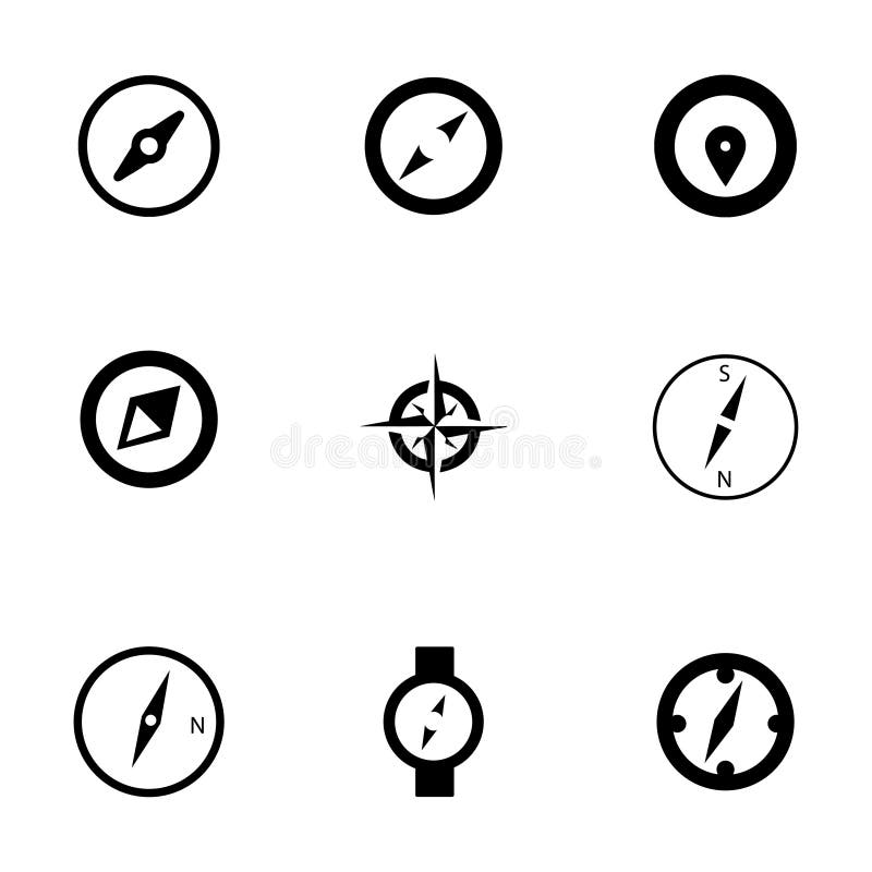 Six Compass Icons stock vector. Illustration of compass - 5470394