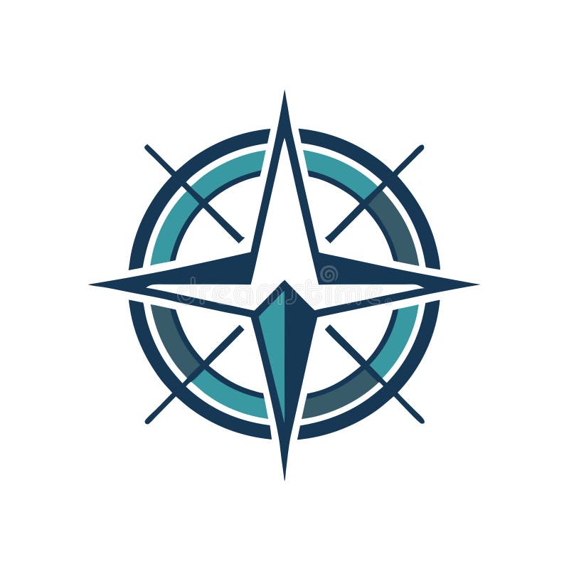 Vector Compass Rose Illustration with Teal Accents for Navigation and Directional Concepts Stock ...