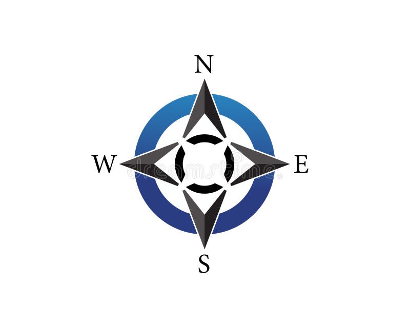 Vector - Compass Signs and Symbols Logo Stock Vector - Illustration of ...