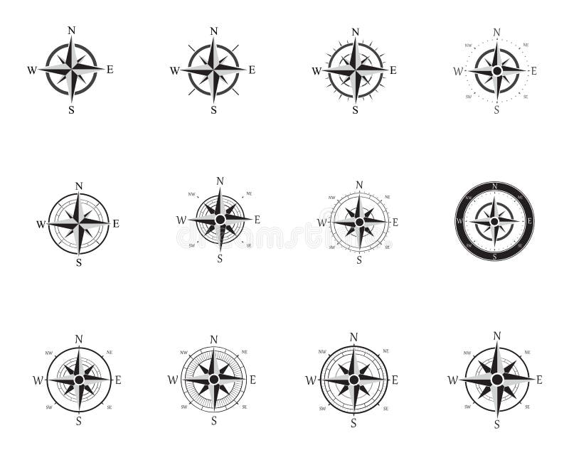 Vector - Compass Signs and Symbols Stock Vector - Illustration of ...