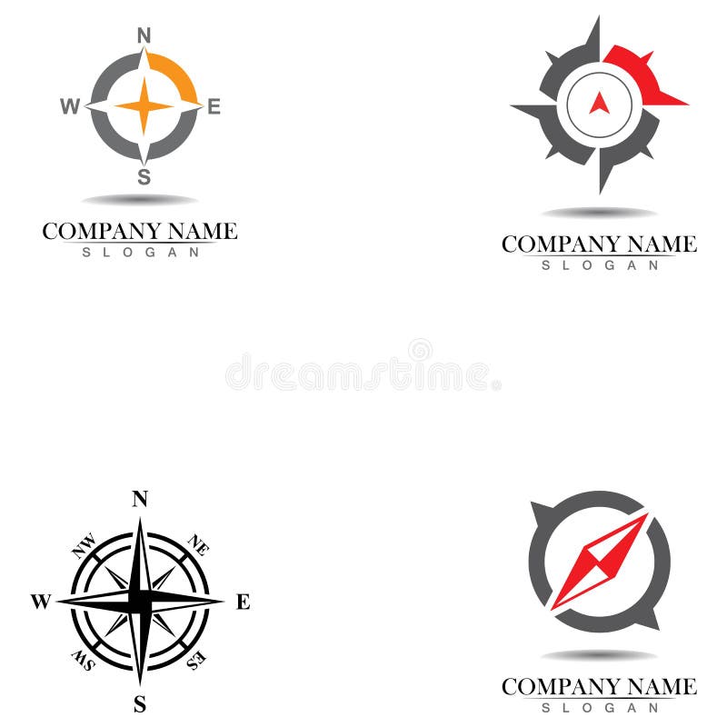 Vector - Compass Signs and Symbols Logo. Stock Vector - Illustration of ...