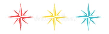Vector Compass Star Icon in Multiple Color Stock Vector - Illustration ...