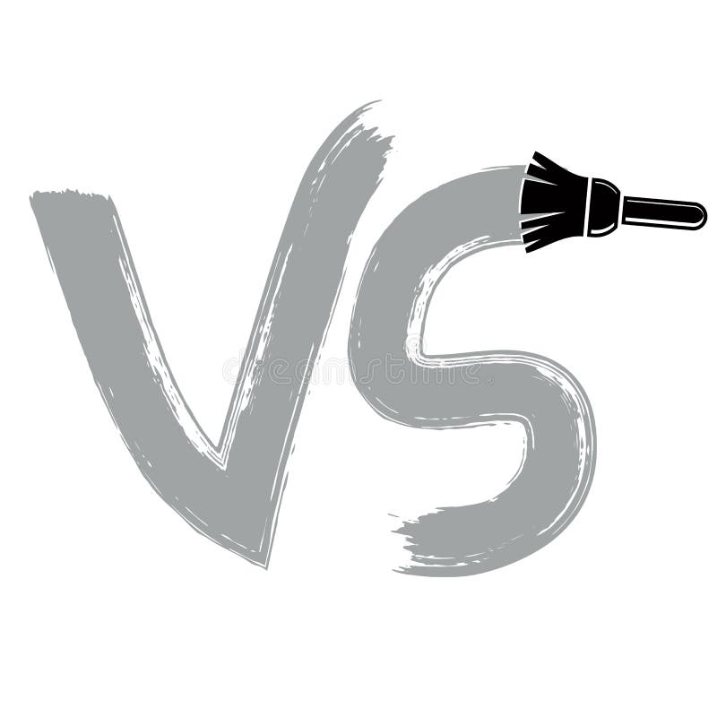 Vector Competition Symbol Drawn with Paintbrush, Versus Sign. VS Stock ...