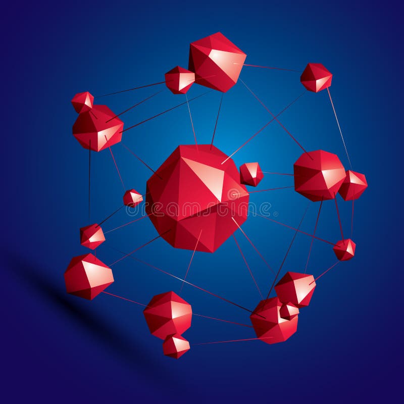 Vector Complicated 3d Figure, Modern Digital Technology Style Form ...