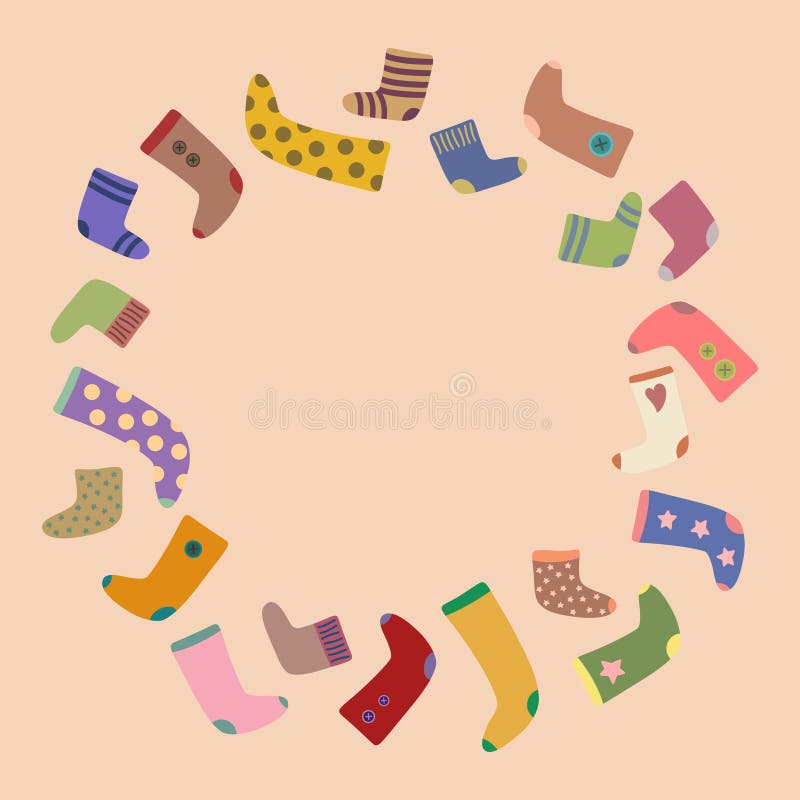 Vector Composite Frame with Colorful Socks Stock Vector - Illustration ...