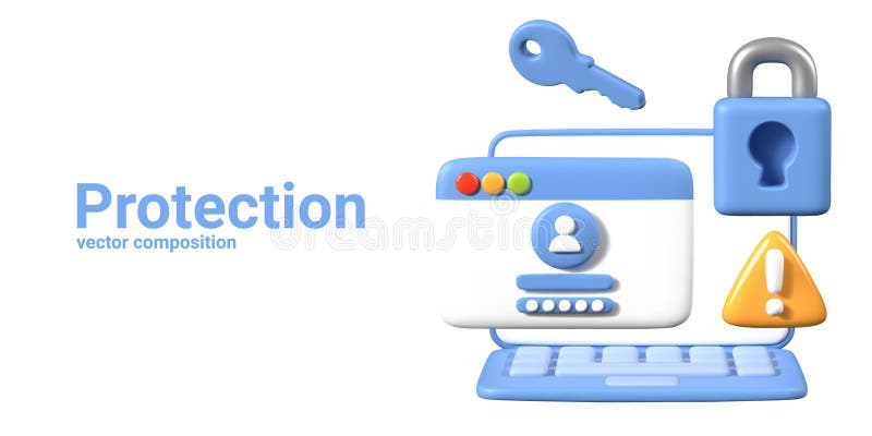 Vector Composition for Advertising Cyber Security Software Stock Vector ...